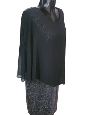 Papillon Blanc | Dresses | Papillon Black And Silver Sheer Capelet ...